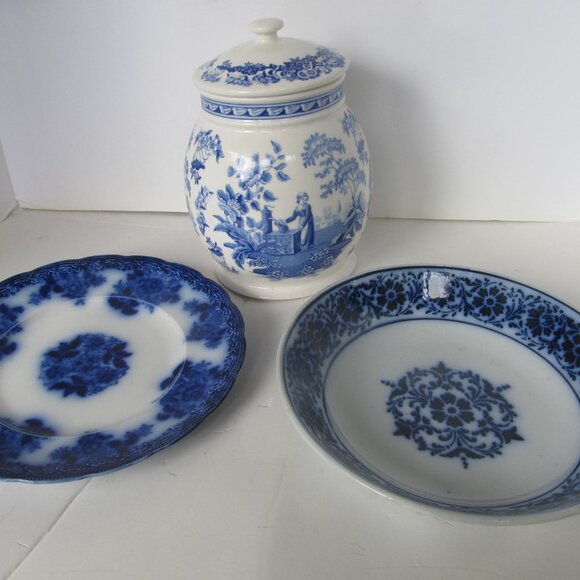 Antique Flow Blue | Dining | Antique Flow Blue Fww Co England Waldorf ...